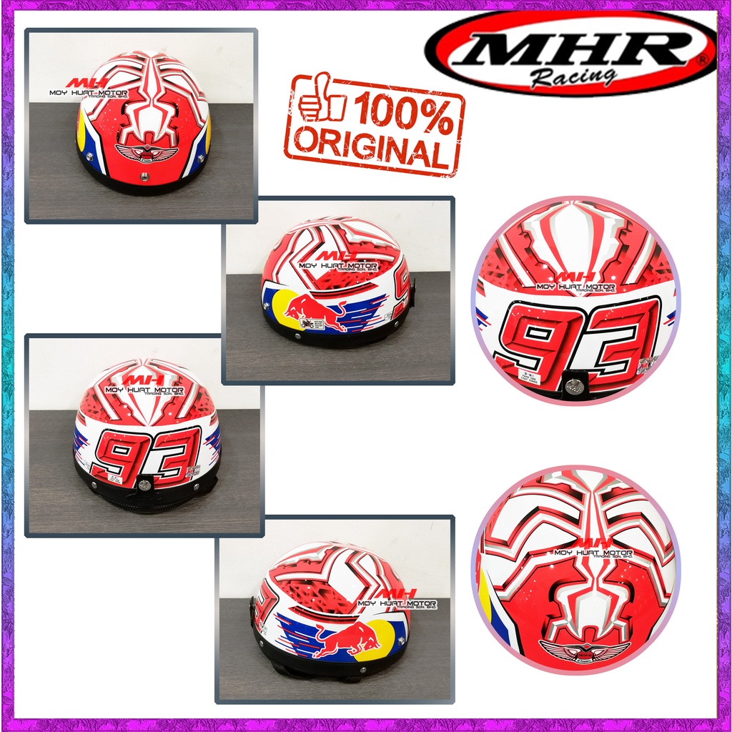 🔥100% Original MHR III MARC MARQUEZ 93 Half Cut Steng Kura / HELMET STENG KURA MHR 3 / MHR ...
