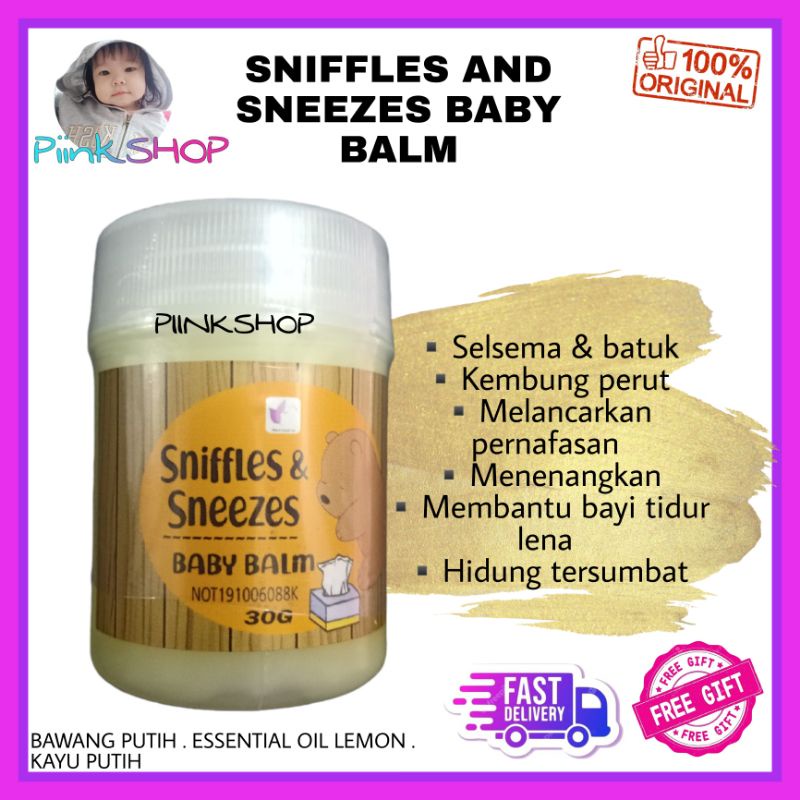 Sniffles & Sneezes Baby Balm Susuk Manja | Balm Lemon Balm Bawang putih ...