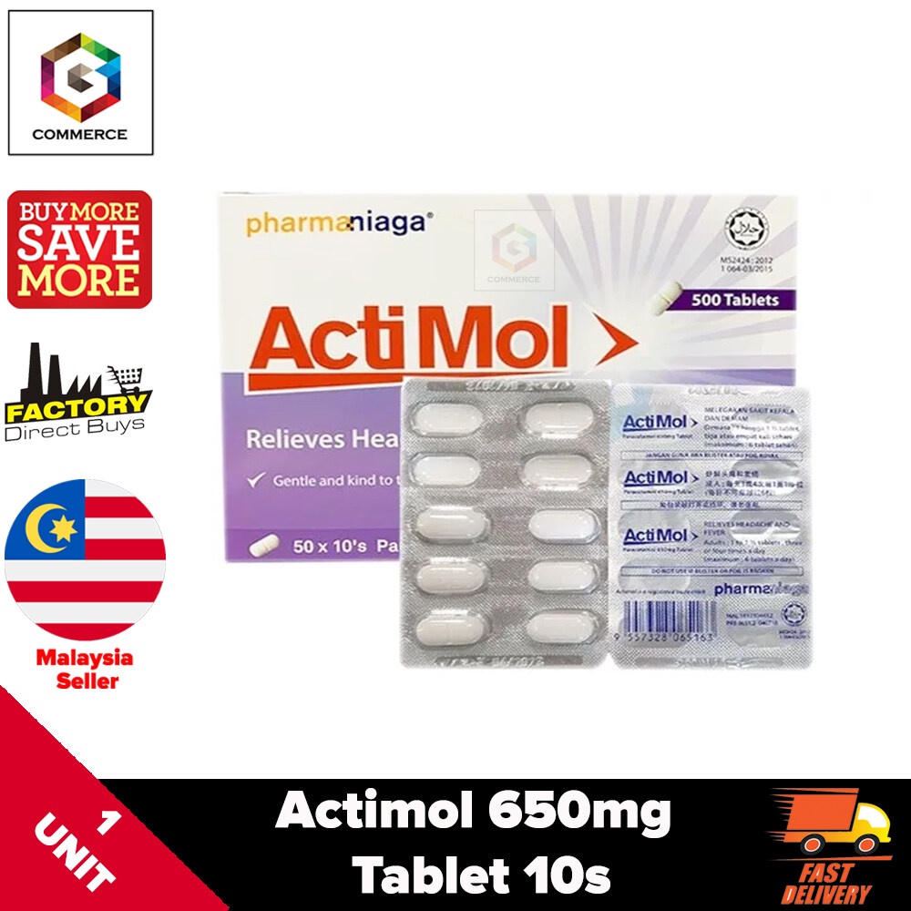 Actimol Paracetamol 650mg Tablet 10s | Shopee Malaysia