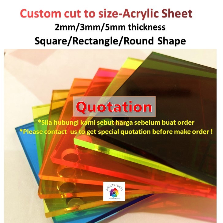 Custom cut to size/shape-Casting Acrylic sheet-opaque tinted color -DIY ...