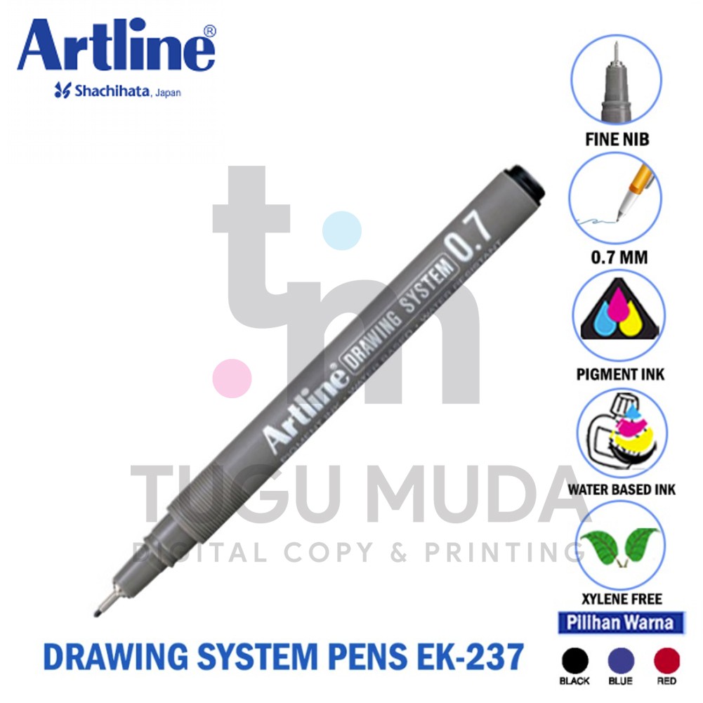 Artline Drawing System Pens / Drawing Pens | Ek-237 - 0.7mm | Shopee ...