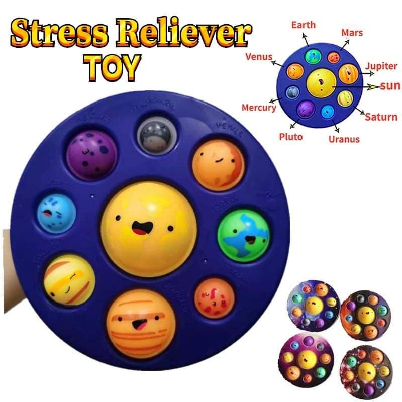 READY STOCK Pop It press the Planet Sensory Toy Solar System Learning 8 ...