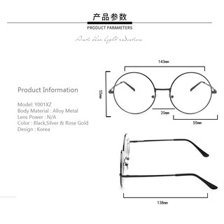CYCF Unisex Korean Style Round Glasses Frame with transparent lens ...