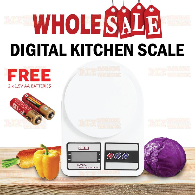 Electronic Portable Digital Kitchen Scale 10kg Weight Scale Free AA ...
