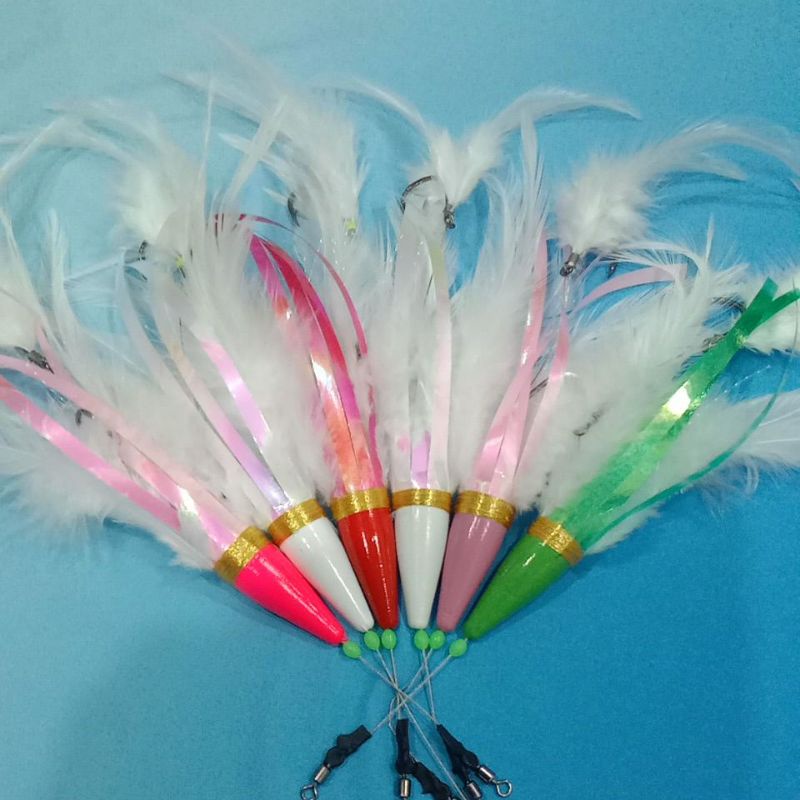 BULU AYAM 3 RASA # TENGGIRI # TERSEDIA Double Hook With Feather ...