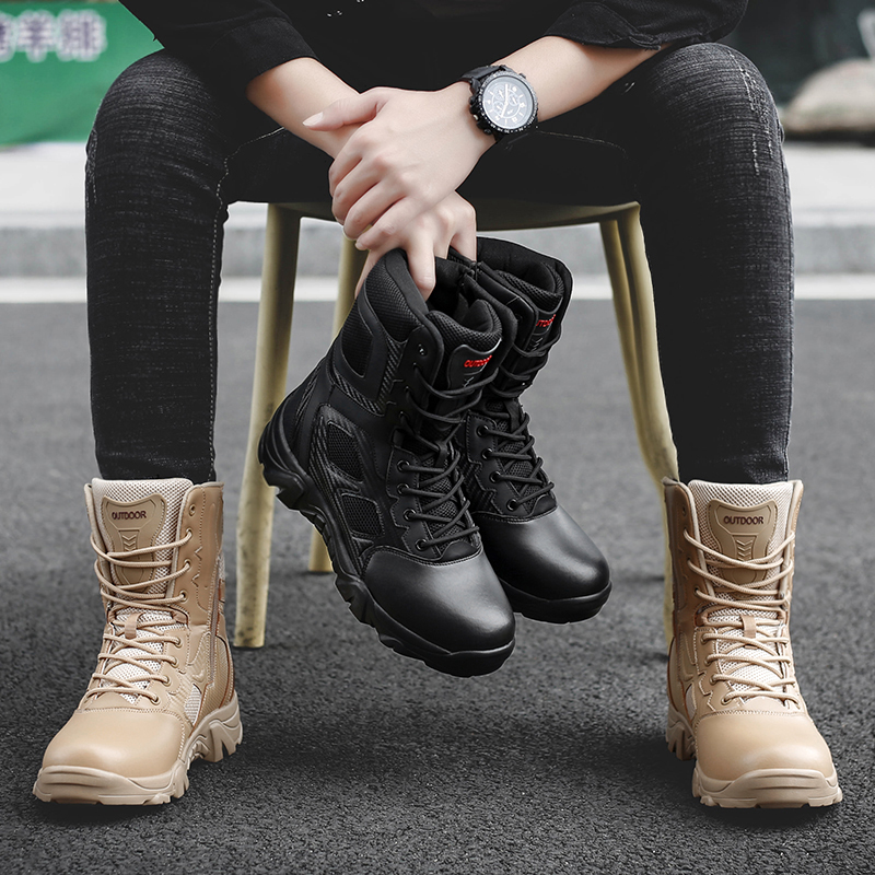 Combat boots Army Men's Tactical Boots Outdoor Hiking shoes Combat Swat ...