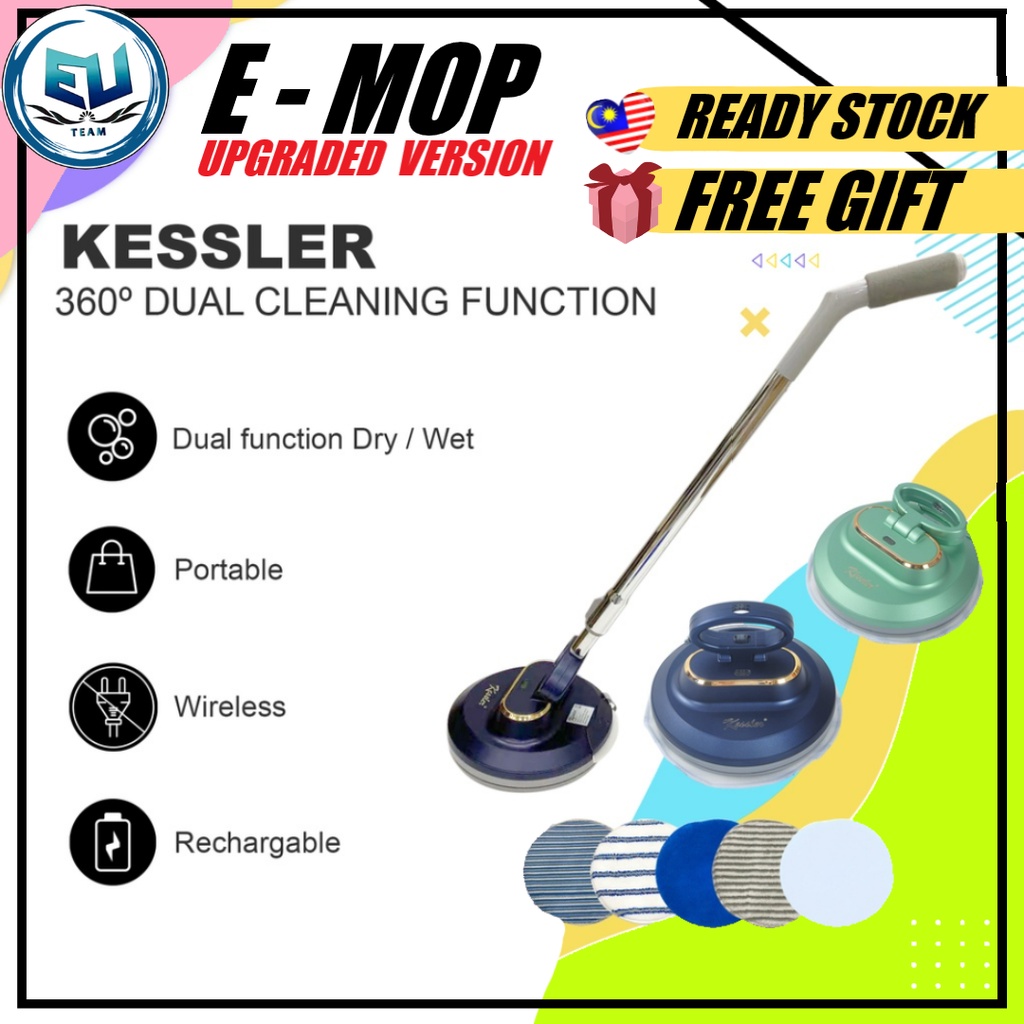 😍👍 E Mop 360° Dual Cleaning Cordless E Mop - Kessler 无线抛光洗地机 TOP ...