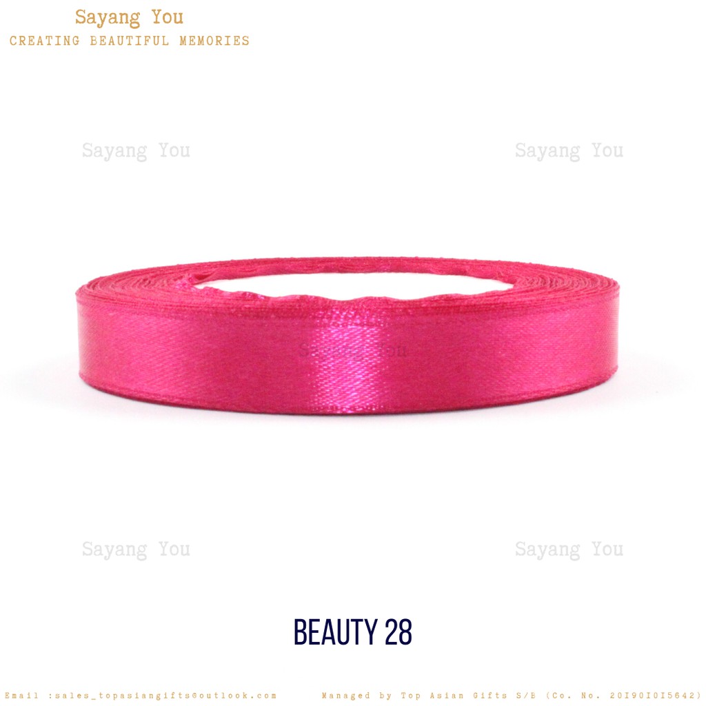 1/2" Wedding Craft Decor DIY Assorted Colour Satin Ribbon Reben Satin ...