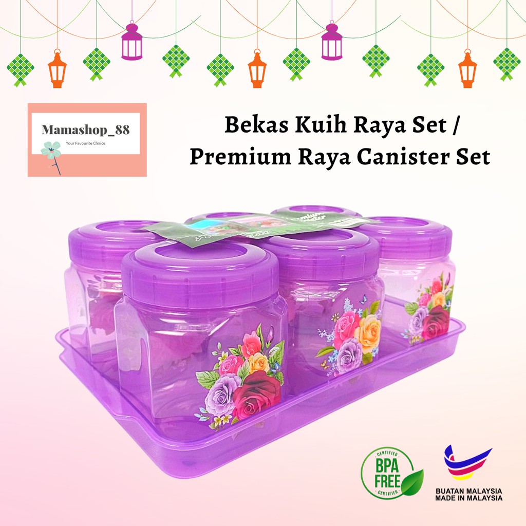 Mamashop 6pcs Bekas Kuih Raya Set / Cookies Container Set / Bekas Kuih ...
