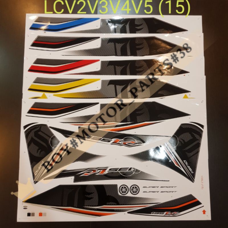 YAMAHA LC135 NEW V2 V3 V4 V5 ( 15 ) BODY COVER STRIPE STICKER | Shopee ...