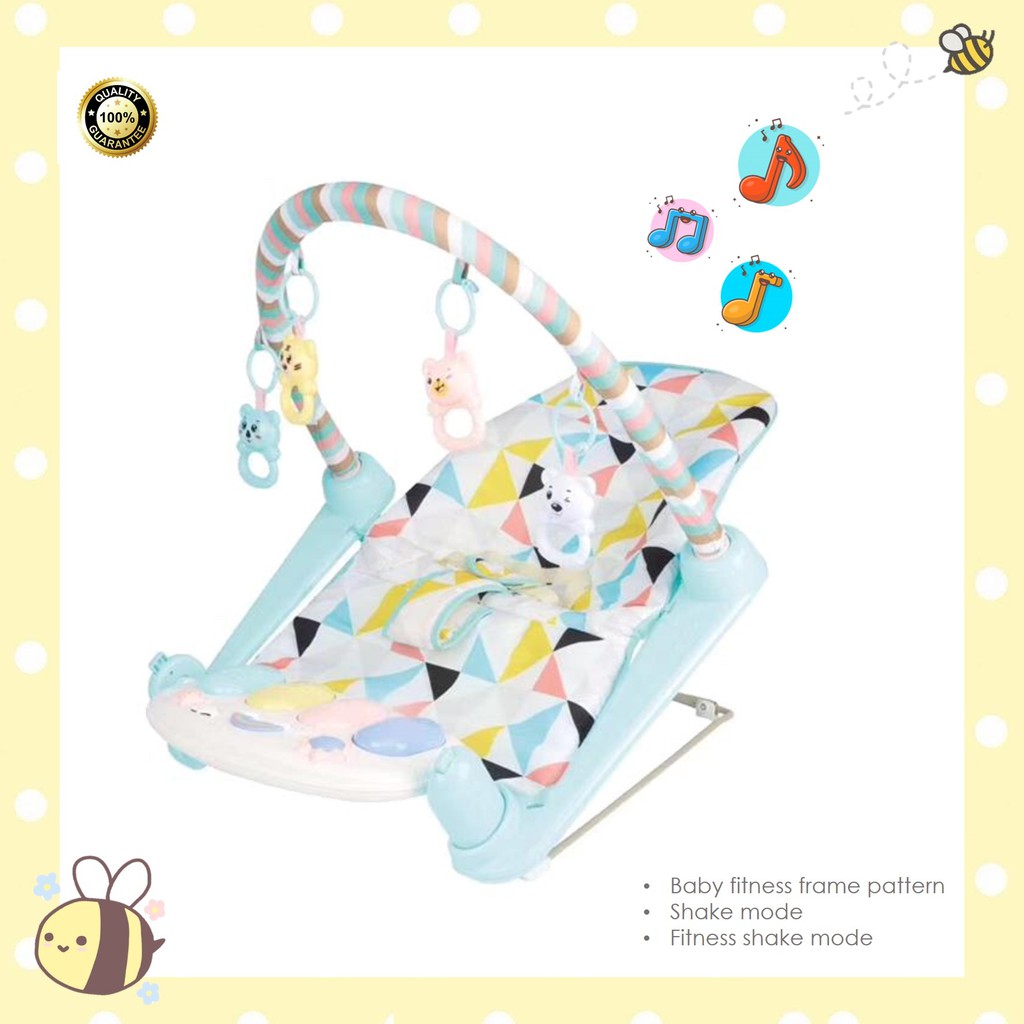 Baby Foot Piano Fitness Rack Toys Rocker Balance Chair Bouncer Kerusi ...