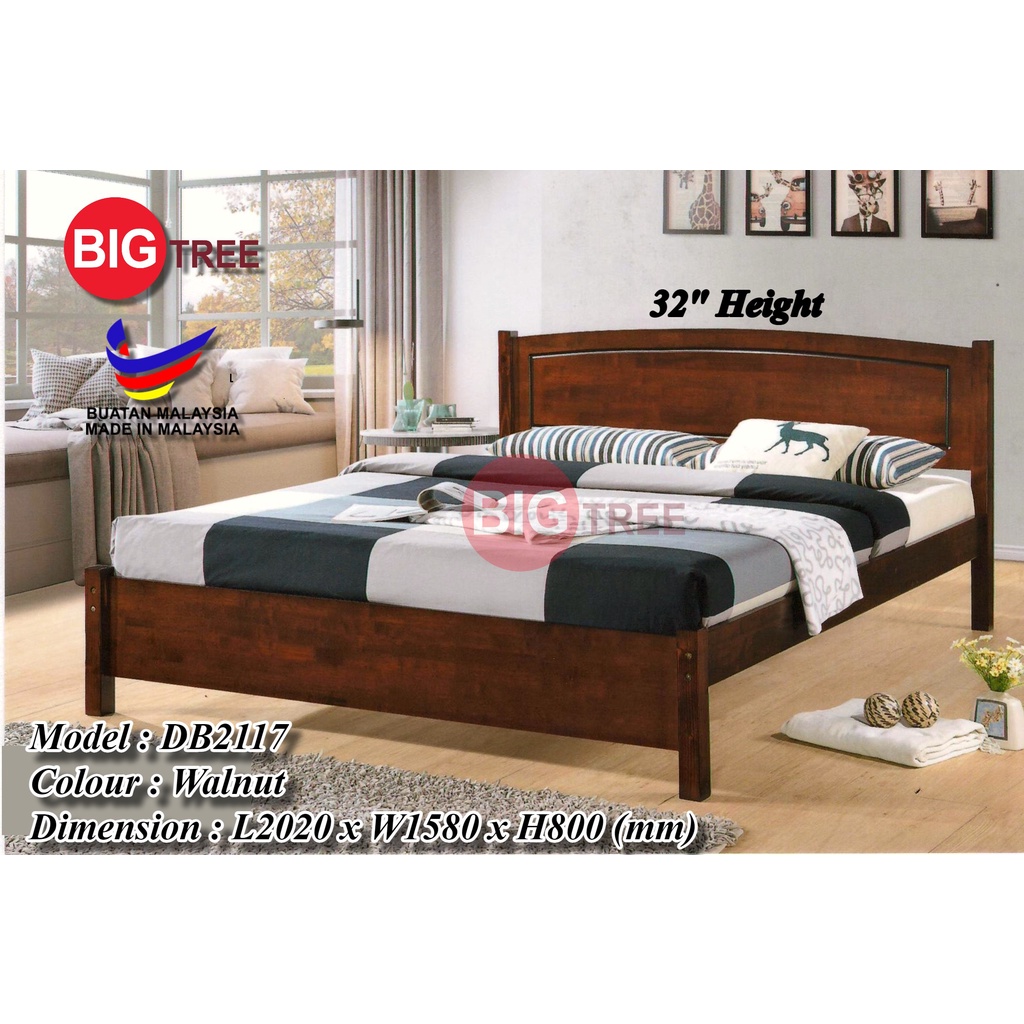 Big Tree Japanese Design Wooden Queen Bed Frame / Full Solid Katil ...