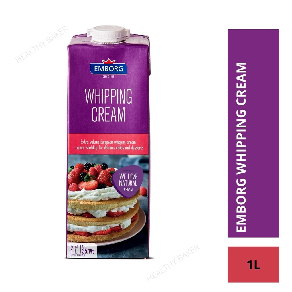 Emborg Whipping Cream 1000 ml / 1L / Whipping Cream / Baking | Shopee ...