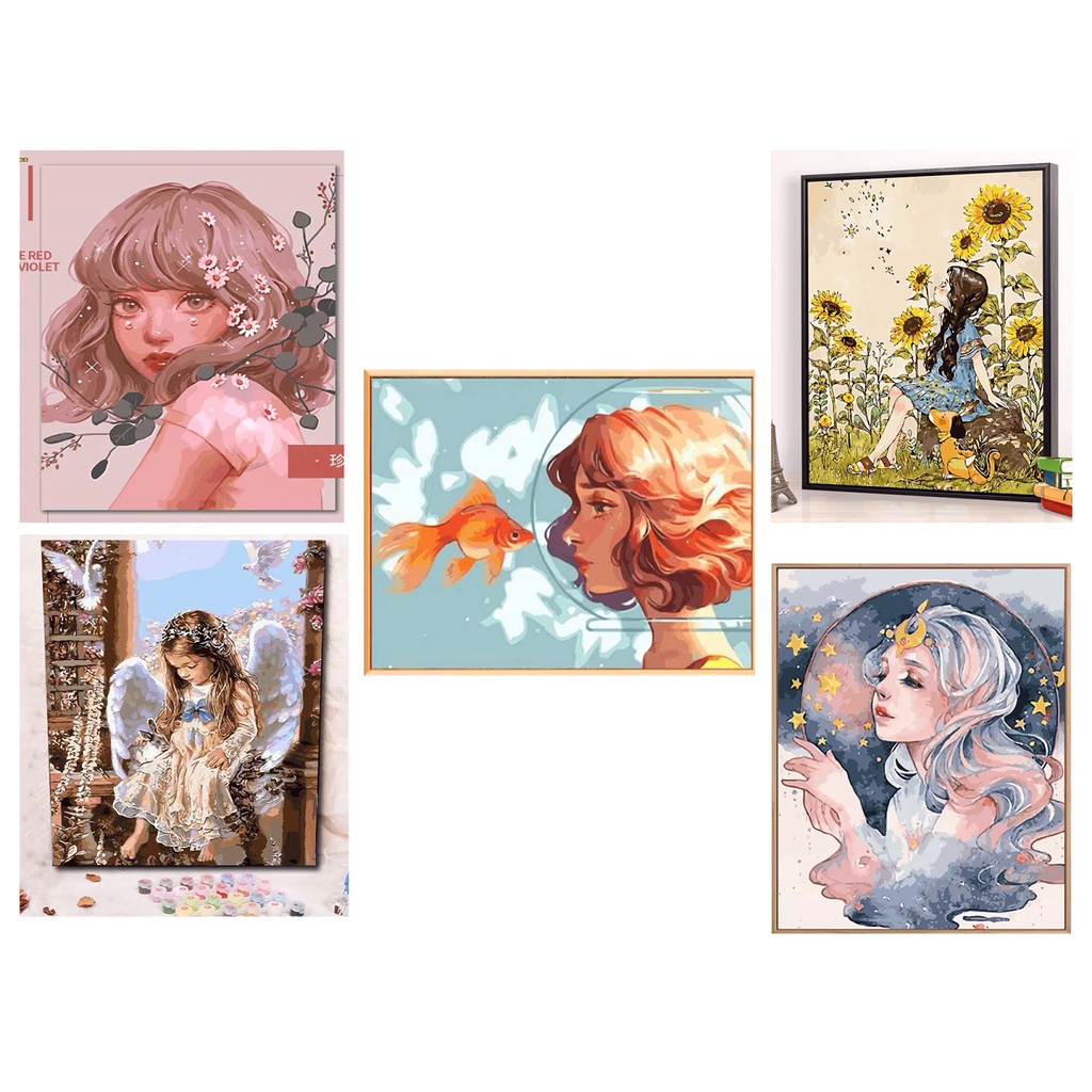 [READY STOCK] DIY BIG SIZE CANVAS PAINTING BY NUMBERS (Portrait) 人物系列（大 ...