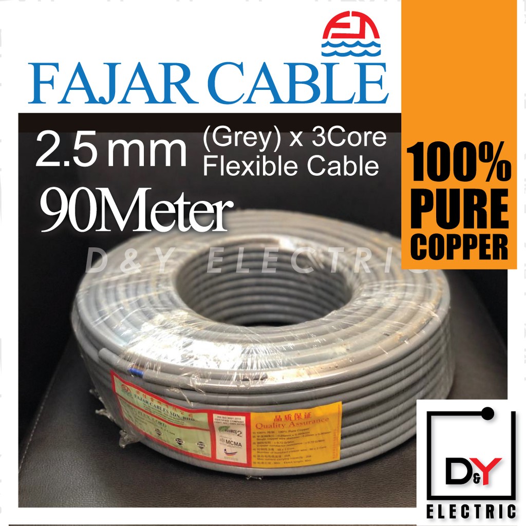 [100%ORIGINAL] FAJAR - 3 CORE CABLE WIRE 2.5mm 90Meter | Shopee Malaysia