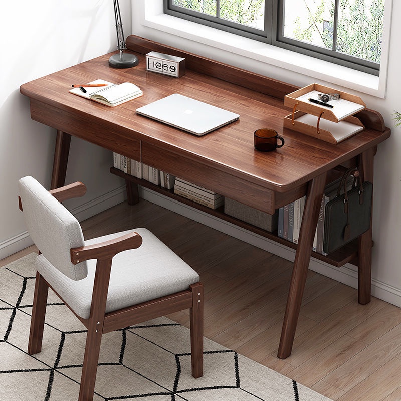 All Solid Wood Desk Simple Home Desktop Computer Desk And Chair Student ...