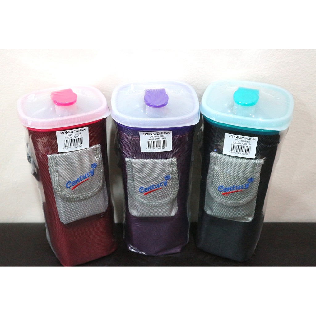 CENTURY {2602p} 2L BPA Free Water Tumbler with Strap / Carry Pouch ...