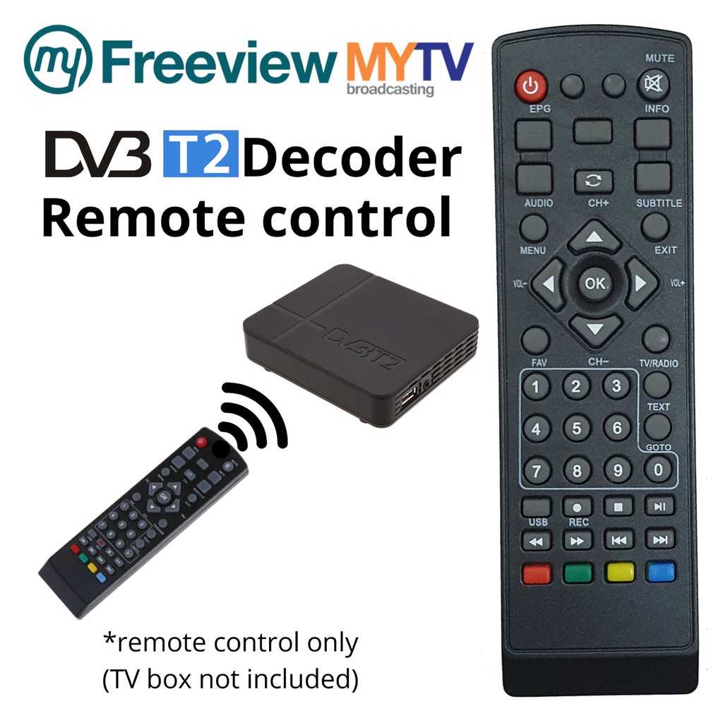 My Freeview MYTV decoder Remote control DVB DVB-T2 DVBT2 Set Top tv Box ...