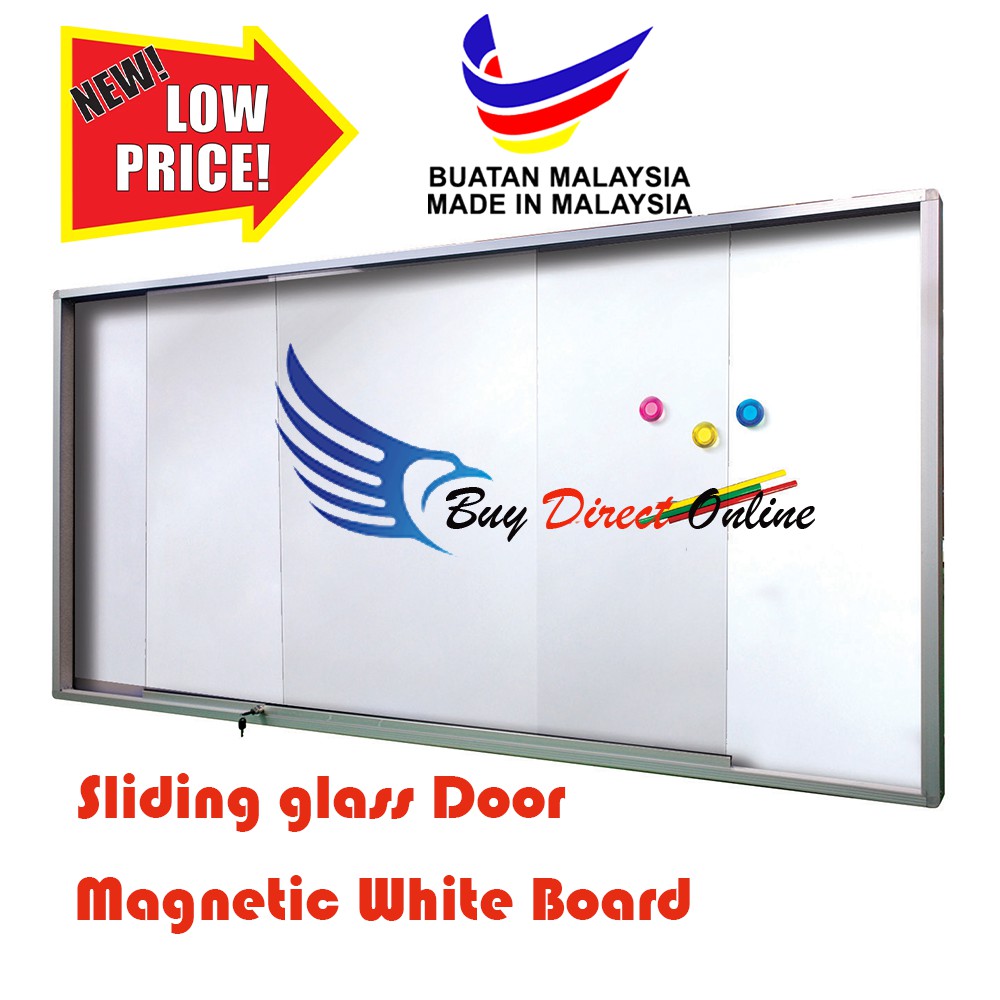 Sliding Glass Cabinet Magnetic Whiteboard/ Magnetic White Board/ Notice ...