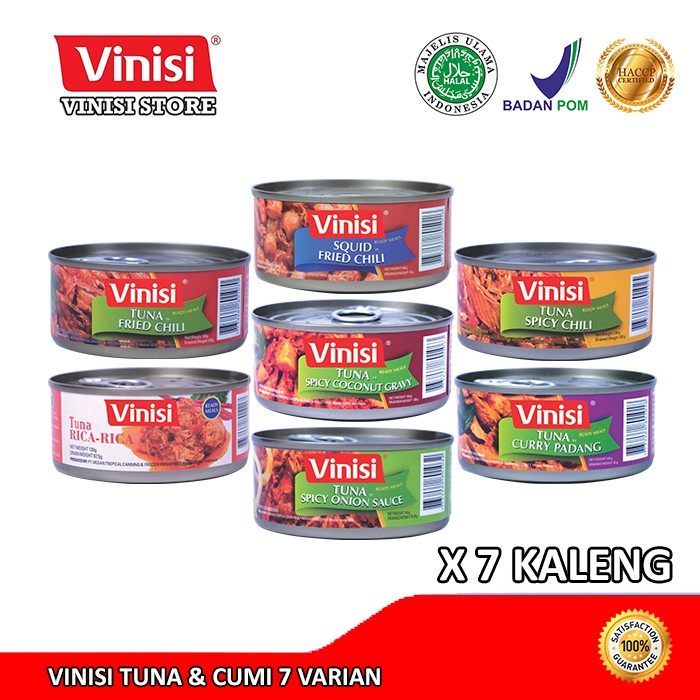 Package of 7 Cans of Vinisi Tuna and Squid 7 Variants | Shopee Malaysia