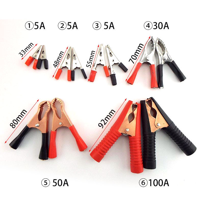 1 Pair 5A 30A 50A 100A Alligator Clips Probe Crocodile Clip Clamps ...