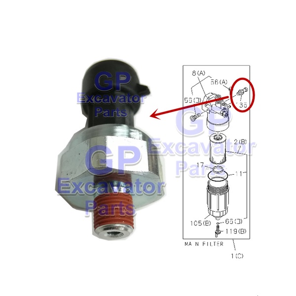 4HK1/6HK1/ZX200-3/ZX330-3/ZX350-3 Hydraulic Excavator Fuel Filter ...