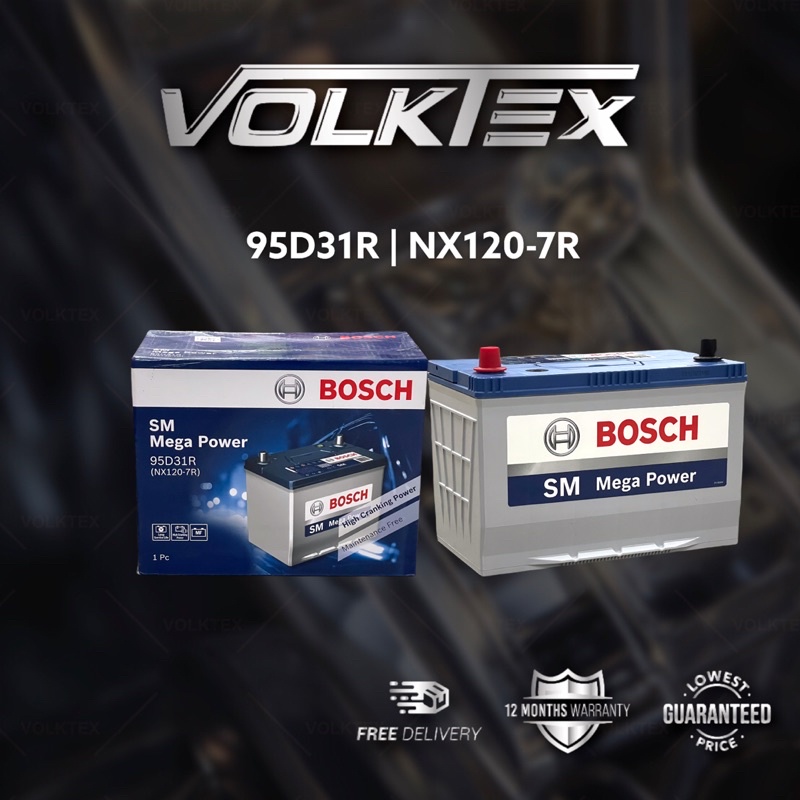 Bosch | NX120-7 | 95D31R (MF) -80AH- Car Battery - Toyota HILUX, PAJERO ...