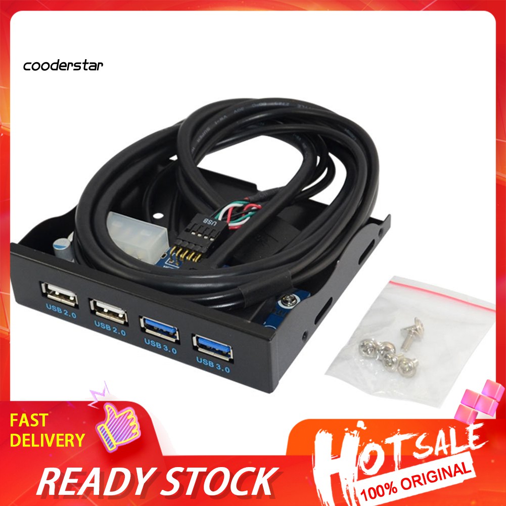 WDP 3.5inch USB 3.0 2.0 19/9PIN Floppy Drive Bay 4-Hub Front Panel for ...