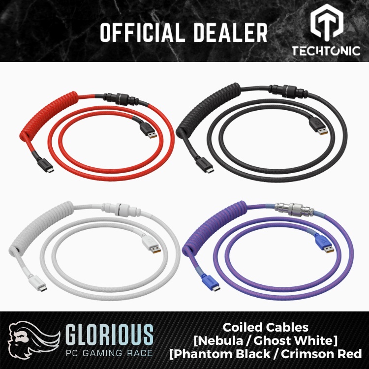 Glorious Coiled Cable Gold Plated USB-C - [Nebula / Ghost White ...