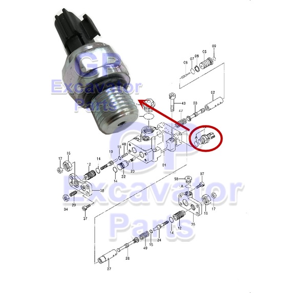 ZAXIS ZX200 / ZX200-3 Hydraulic Excavator Main Pump Regulator Pressure ...
