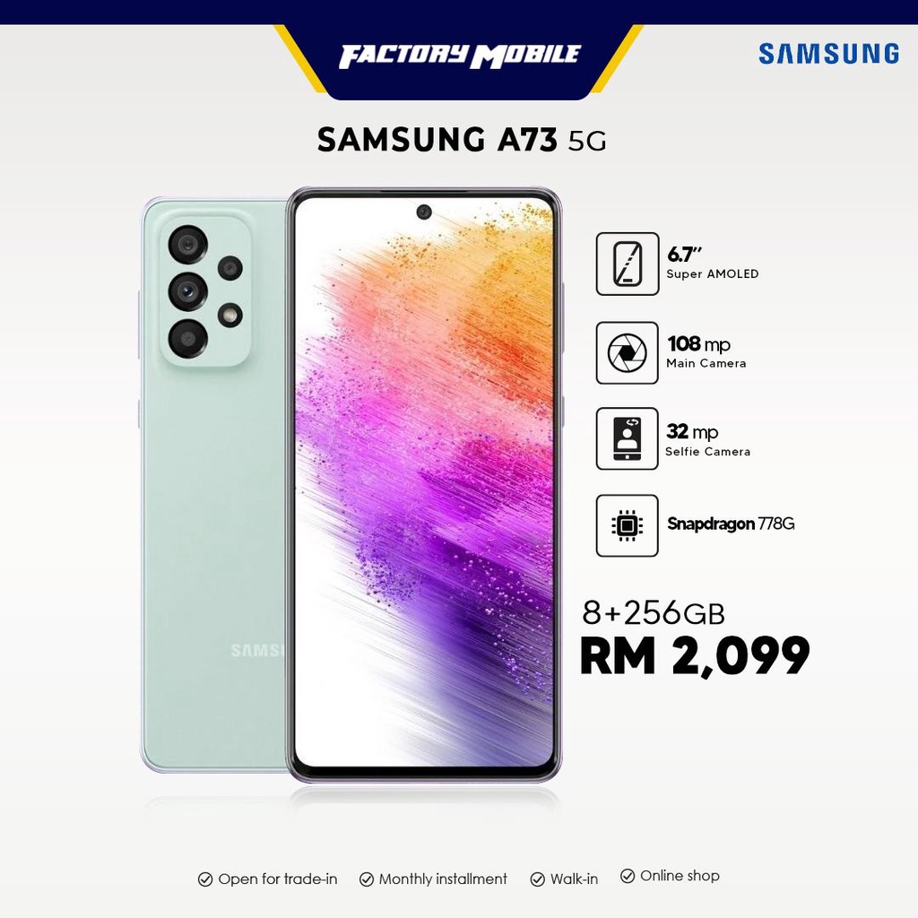 Samsung Galaxy A73 5G | 6.7 inches Super Amoled Plus Display | Shopee ...
