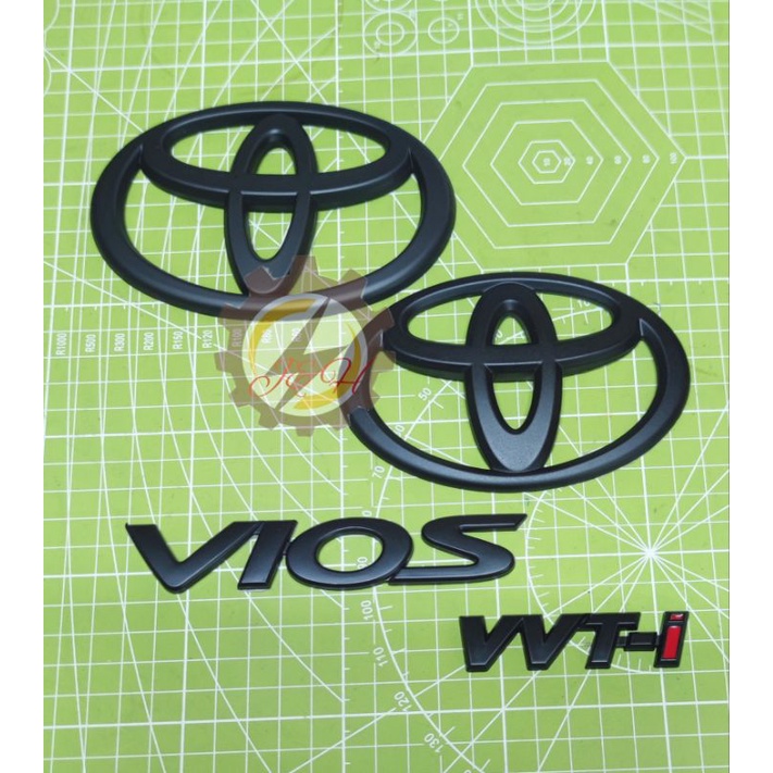 MATTBLACK TOYOTA VIOS DUGONG 2007-2013 NCP93 EMBLEM / LOGO / BADGE ...