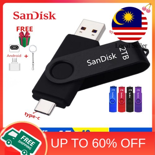 100% original SanDisk 2TB large-capacity high-speed USB flash drive/type-c interface/2-in-1 ...