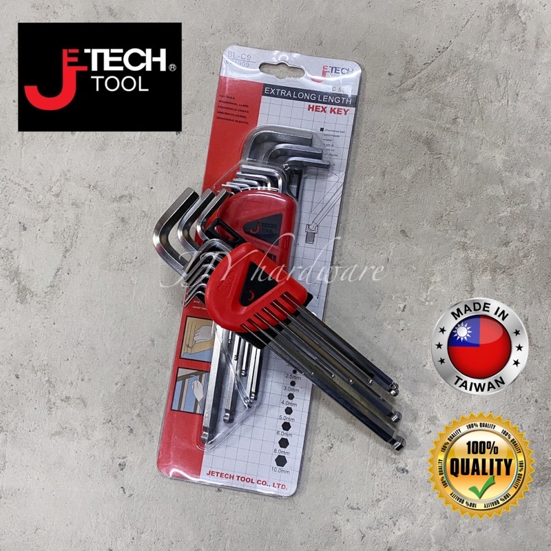 JETECH ALLEN KEY SET/HEX KEY SET HRC 56-61/HEXAGONAL LLAVE/六角扳手套装 ...