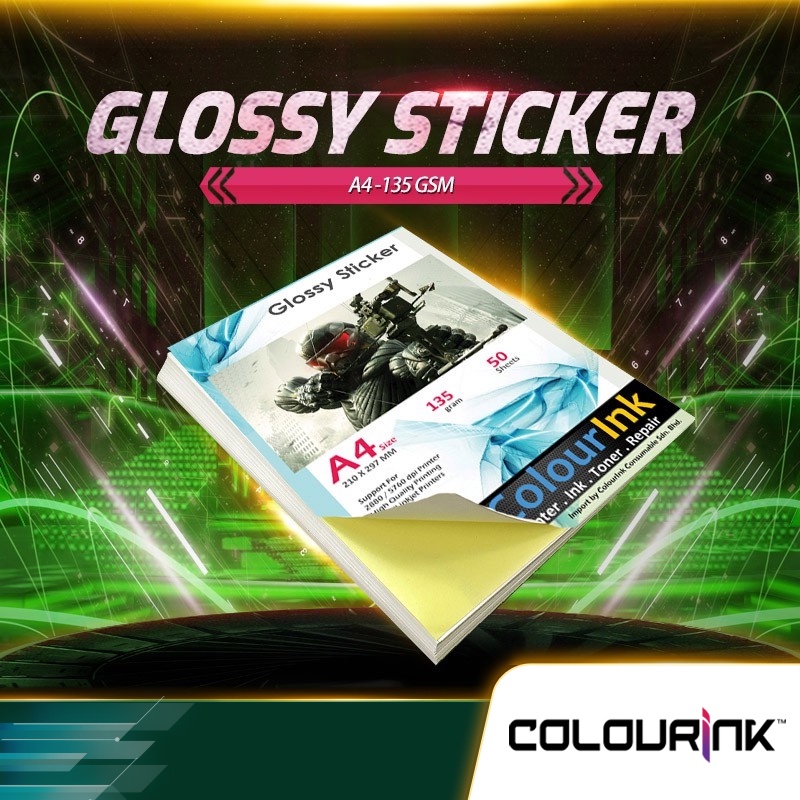 Glossy Sticker photo A4 Paper 135gsm 50 Sheets ( 210mmX297mm) | Shopee ...