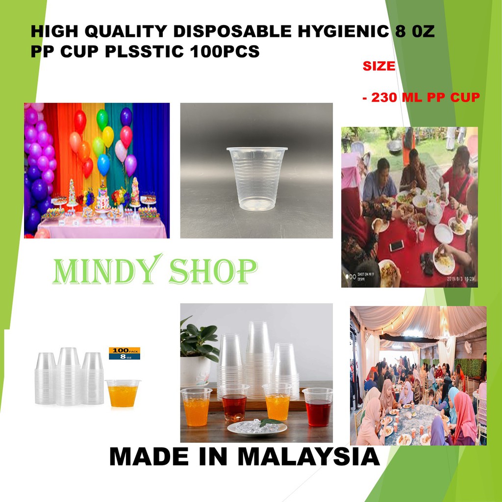 8oz PP Cup Plastic / Cawan Plastik / Party Cup / Party Cawan / Plastic ...