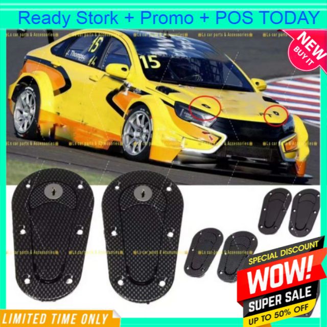 Front Bumper Bonnet Plus Flush Kit Latch Pin Engine cover Clip stainless steel with key and No ...