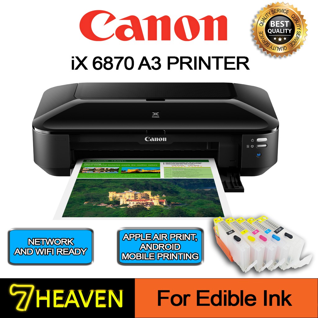 Canon iX6870 A3+ Wireless Printer with empty refillable cartridge for ...