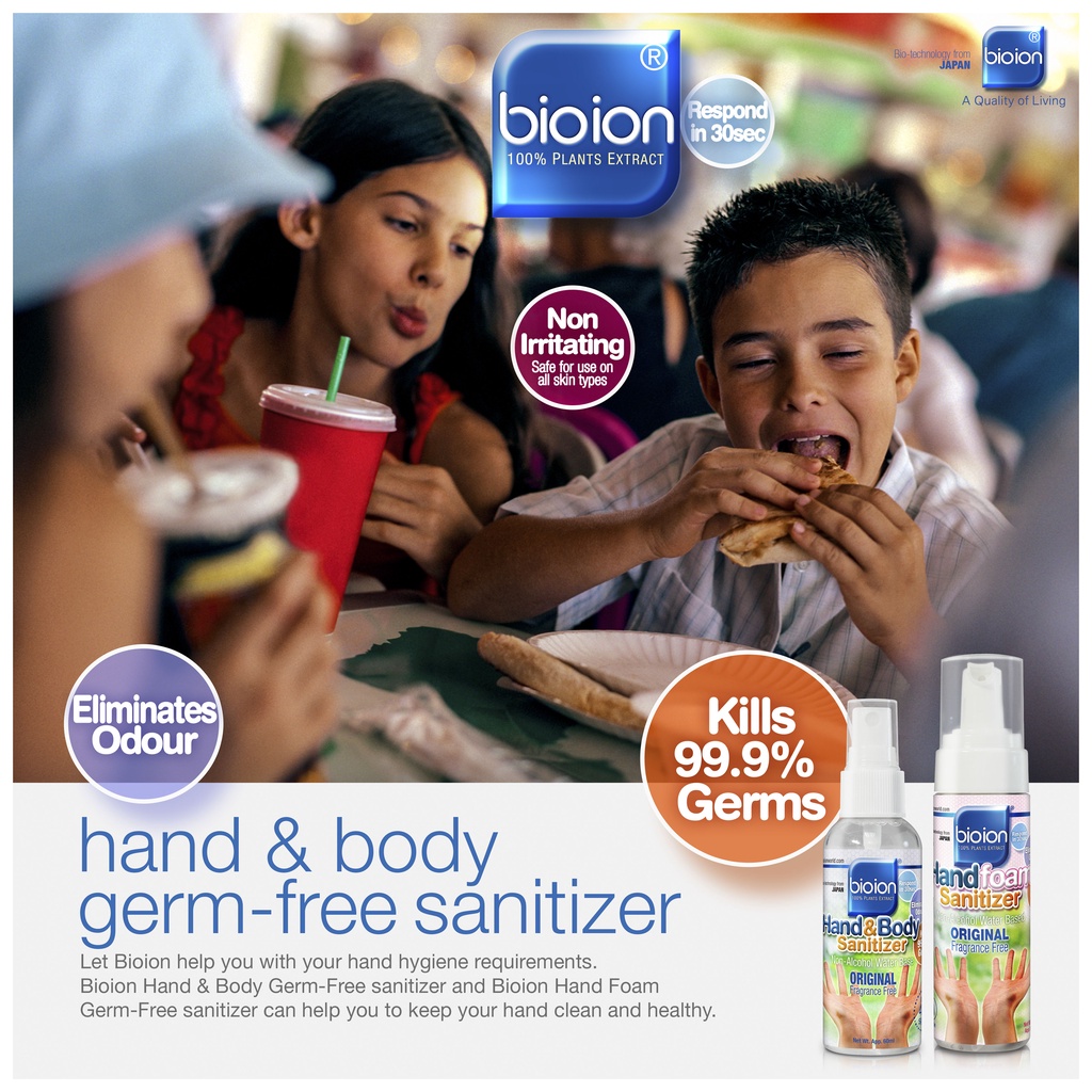 Bioion Hand & Body Sanitizer - 60ml/bot@Exp:Aug-Oct25 | Shopee Malaysia