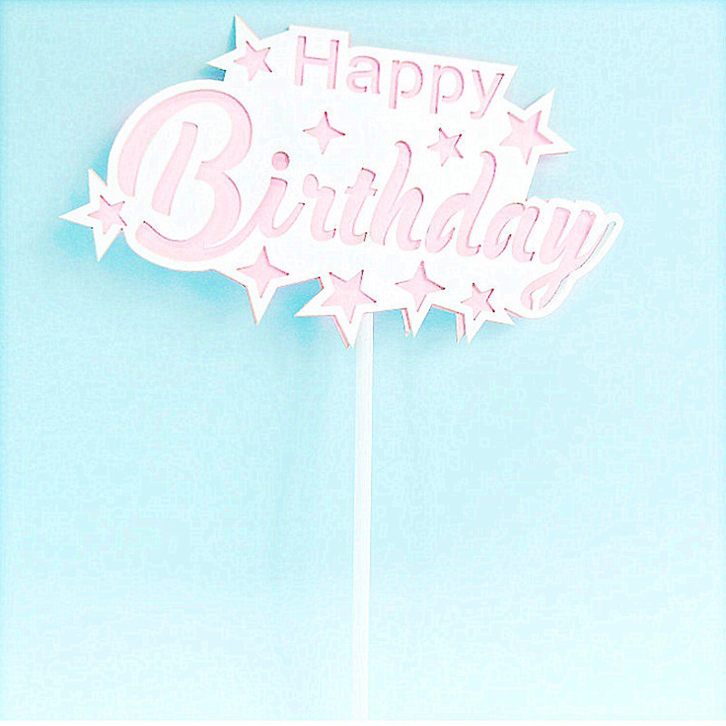 Ready Stock - Pink Star Happy Birthday Topper | Shopee Malaysia