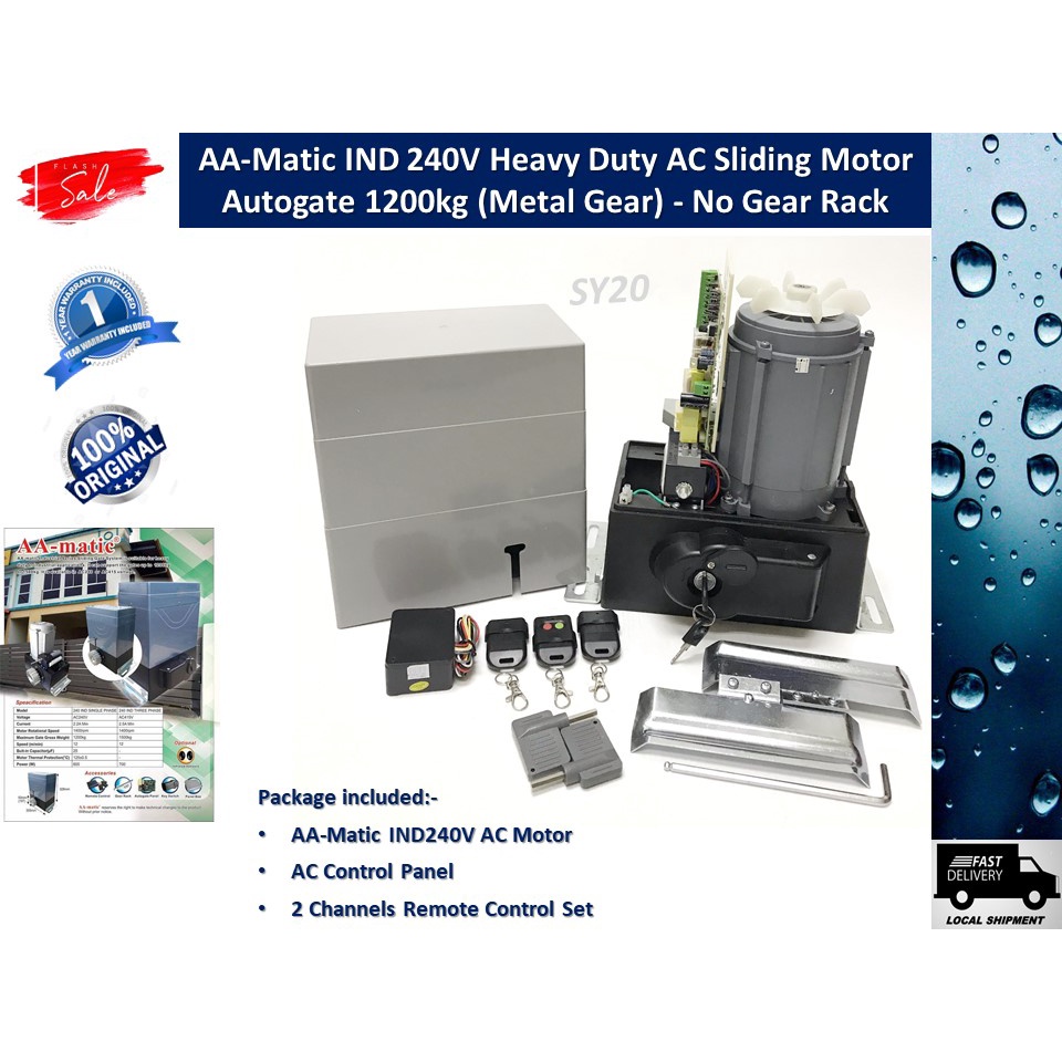 AA-Matic IND 240V Auto Gate Motor Heavy Duty AC Sliding Motor Autogate ...
