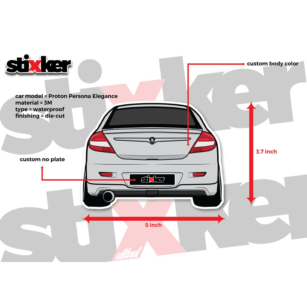 Sticker Belakang Kereta Proton Persona Elegance | Shopee Malaysia
