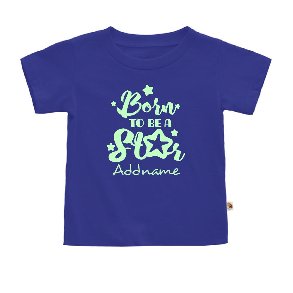 Personalisation Smart Kids T-Shirt Born To Be A Star Glow in the Dark ...