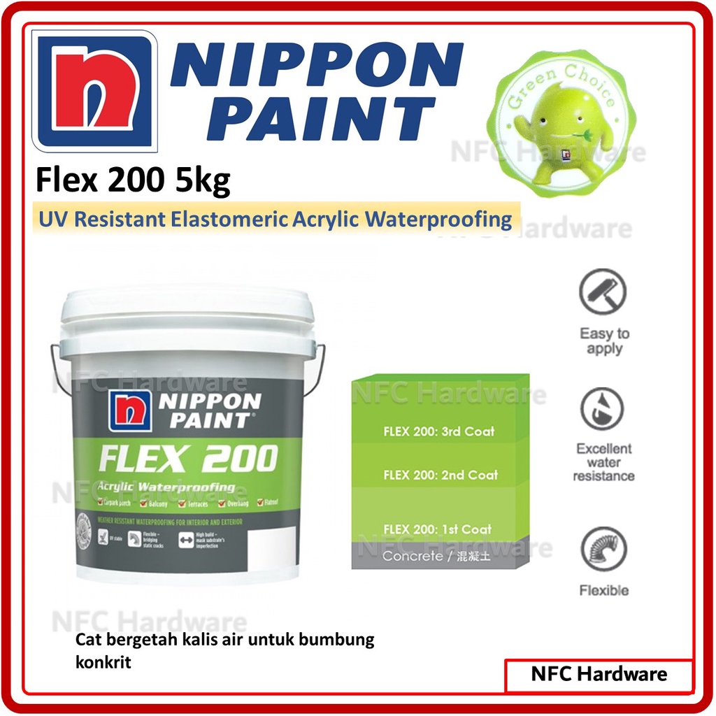 NIPPON FLEX 200 Acrylic Waterproofing 5KG | Shopee Malaysia