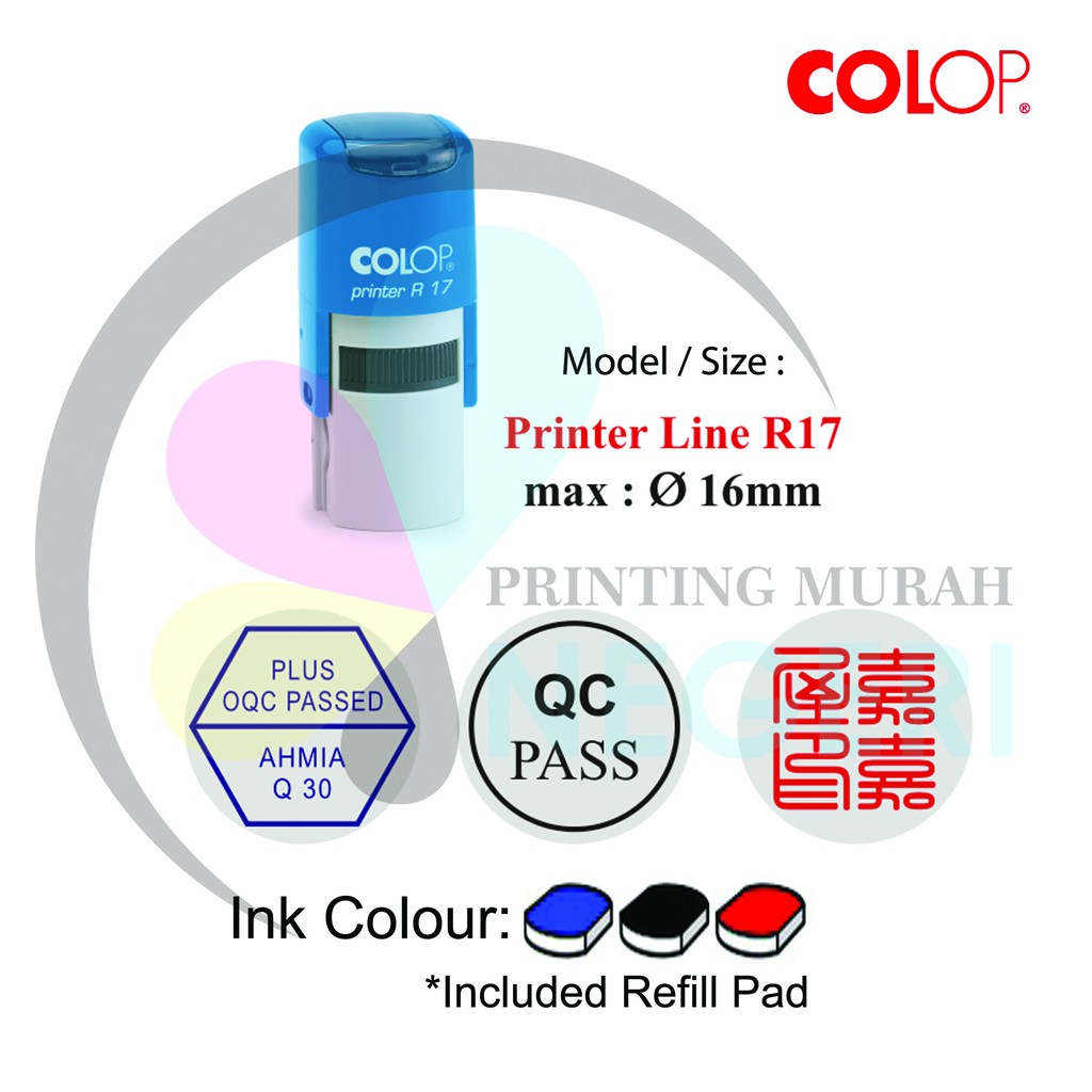 SAME DAY POST OUT COLOP Self-Inking Round R12 R17 R24 R30 R40 | Shopee Malaysia