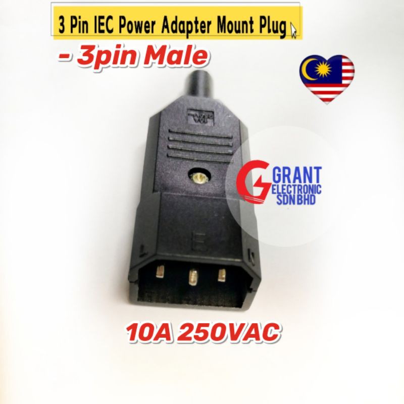 3 Pin IEC 60320 C13 C14 3pin Rewirable Cable Power Adapter Mount Plug ...