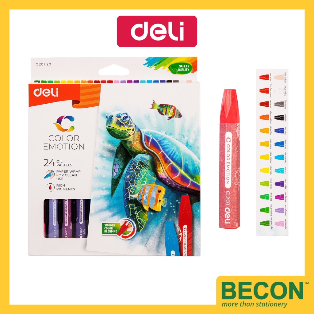 Deli Color Emotion Oil Pastel EC20104 (12 colours) EC20124 (24colours ...