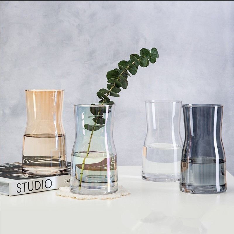 Flower vase, mirrored glass flower vase with wide neck and mouth in 4 ...