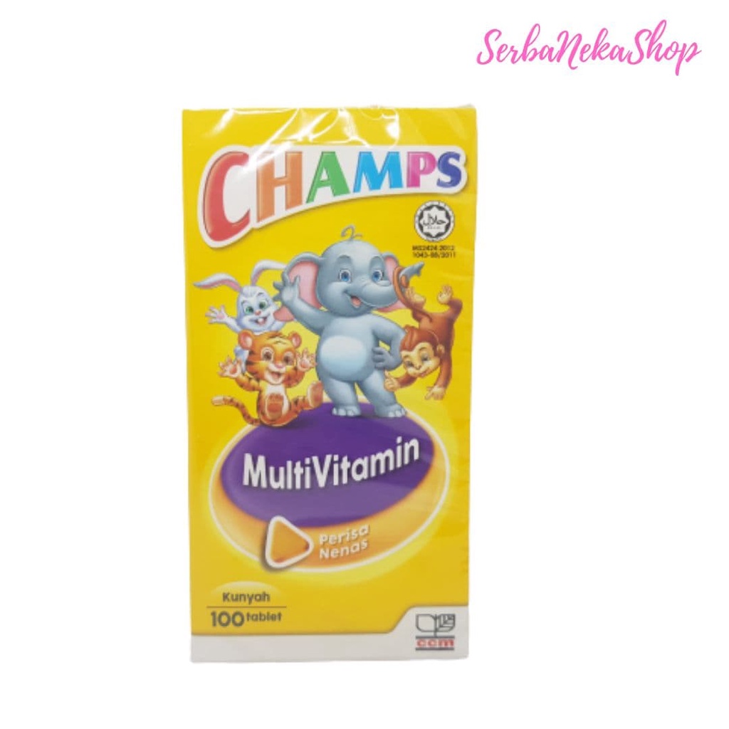CHAMPS MULTIVITAMIN CHEWABLE TABLET PINEAPPLE 100's | Shopee Malaysia