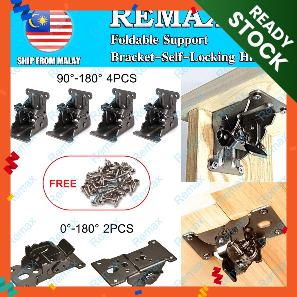 🇲🇾🚚 Reinforced Folding Hinge Kit Self-Locking Hinge 90° / 180° FREE ...
